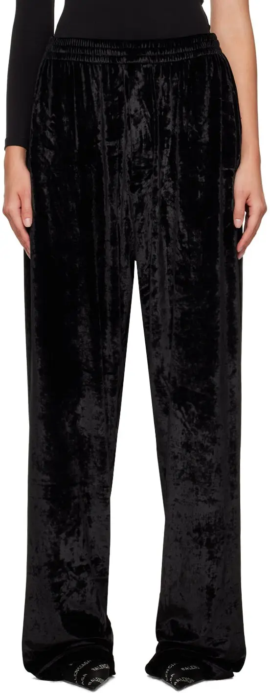 Balenciaga Velvet-effect Elastic Waist Trousers