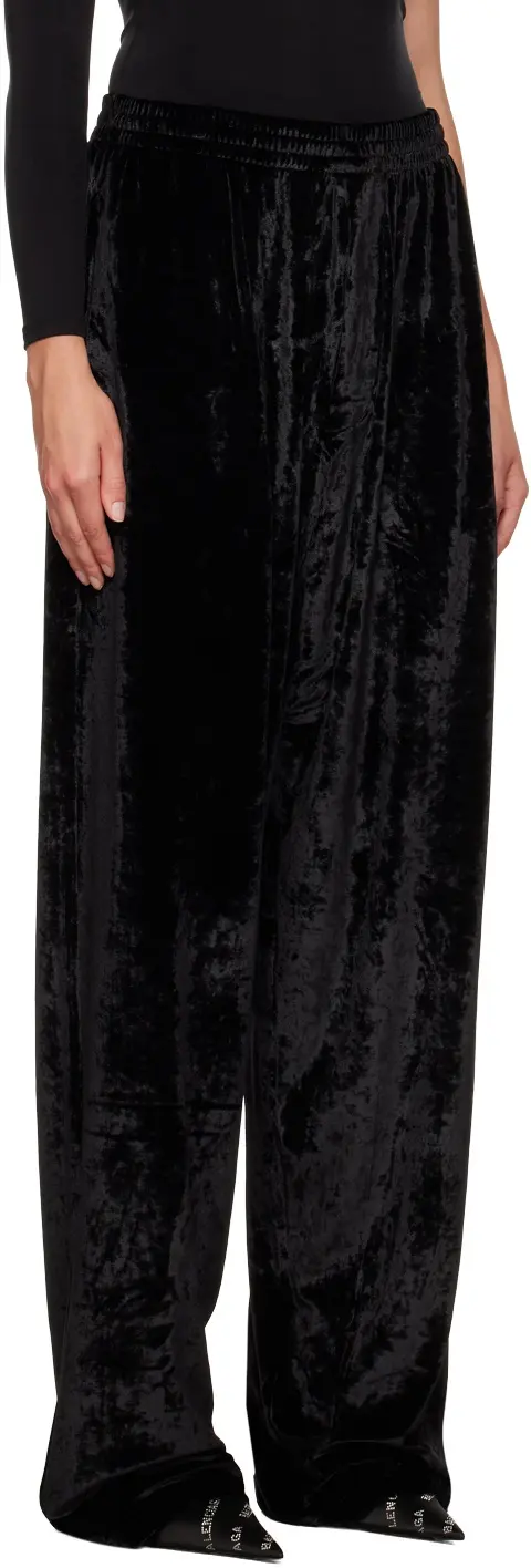 Balenciaga Velvet-effect Elastic Waist Trousers