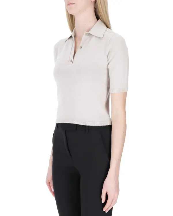 Max Mara Short-sleeved Wool Polo Shirt - White