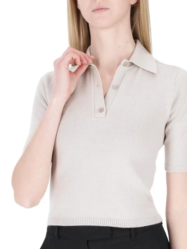 Max Mara Short-sleeved Wool Polo Shirt - White