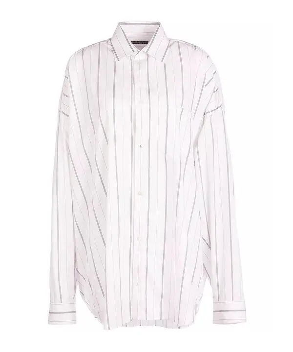Balenciaga Striped Oversized Shirt - White