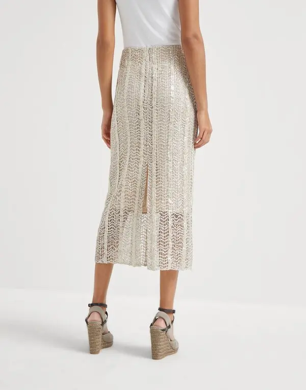 Brunello Cucinelli Sequin Embellished Midi Skirt