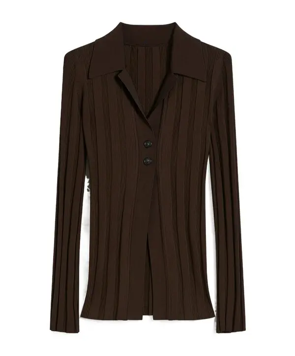 Sportmax Shiny Viscose Cardigan - Brown