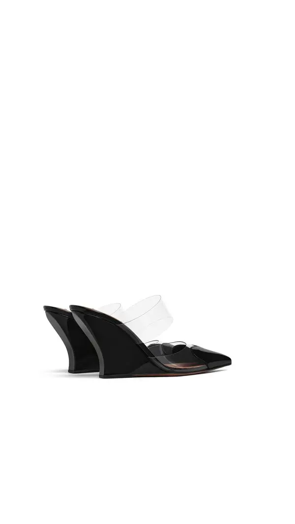 Alaïa Le Coeur Wedge Mules - Black