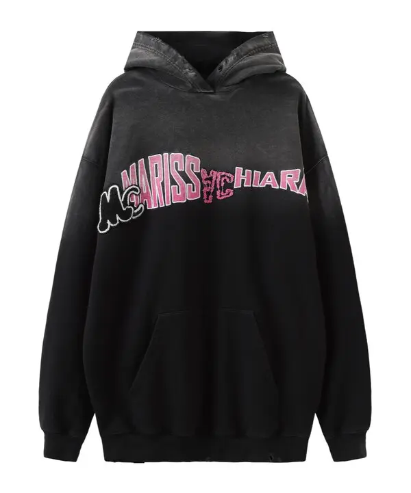 Marissa Chiara Long-sleeved Hooded Sweatshirt - Black