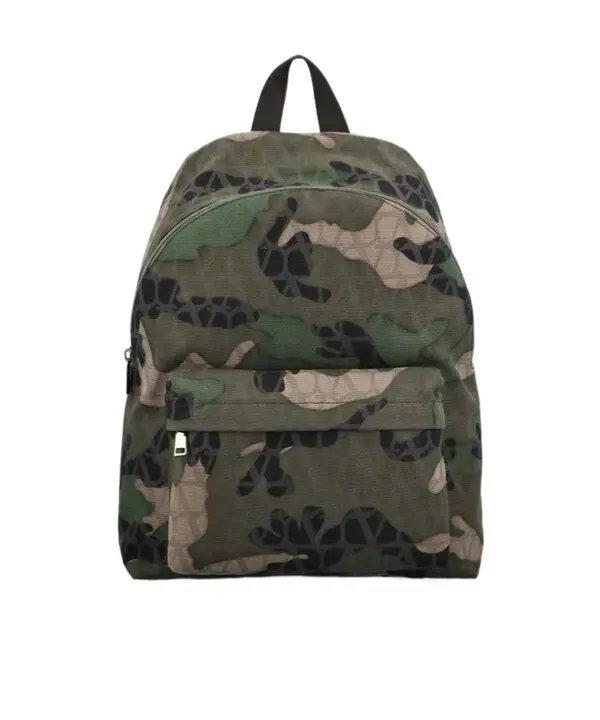 Valentino Garavani All-over Patterned Zip-up Backpack - Green
