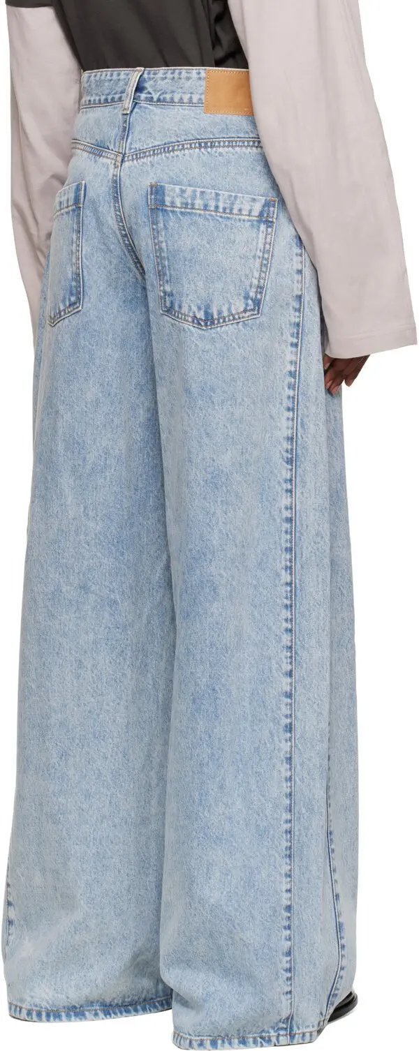 We11Done Low-rise Faded Wide-leg Denim Jeans