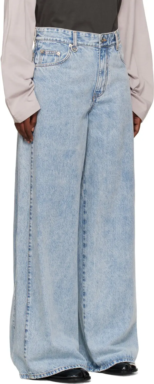 We11Done Low-rise Faded Wide-leg Denim Jeans