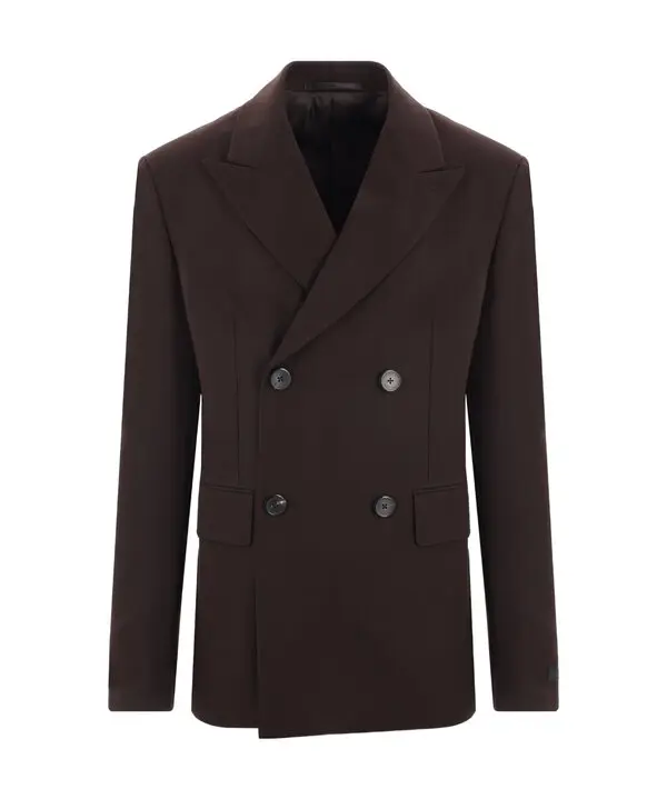 Prada Double Breasted Tailored Blazer - Ebony