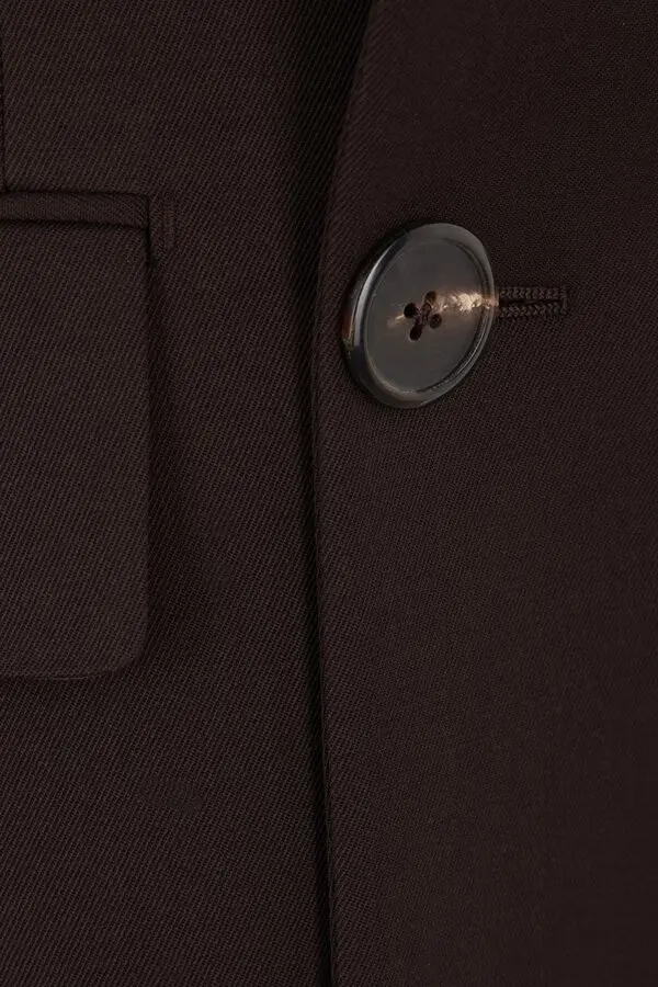 Prada Double Breasted Tailored Blazer - Ebony