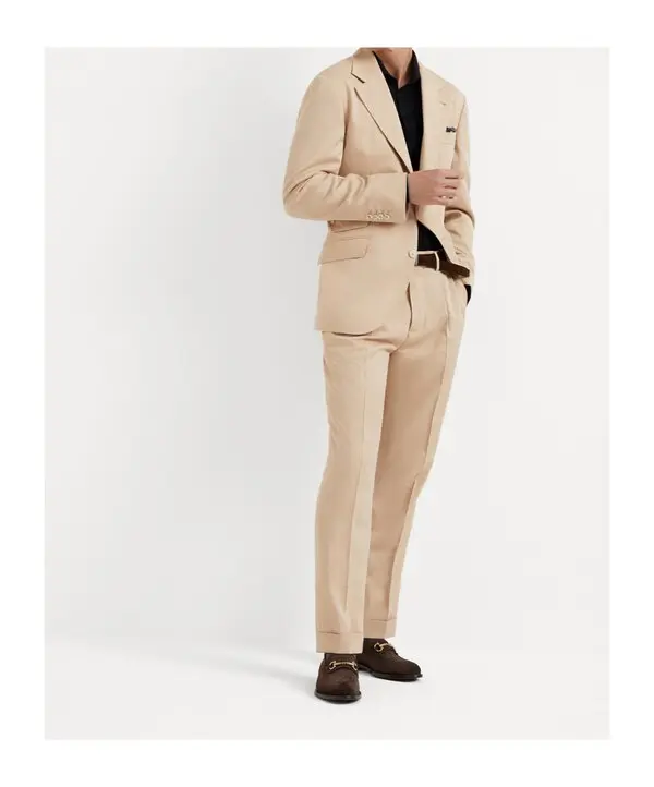 Brunello Cucinelli Long-sleeved Suit Coat Set - Beige