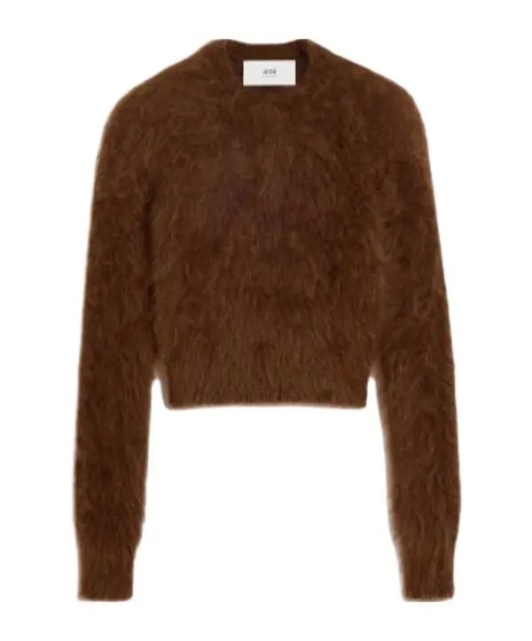 Ami Brushed Knit Round Neck Sweater