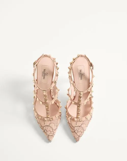 Valentino Garavani Rockstud Lace Pointed Toe Pumps