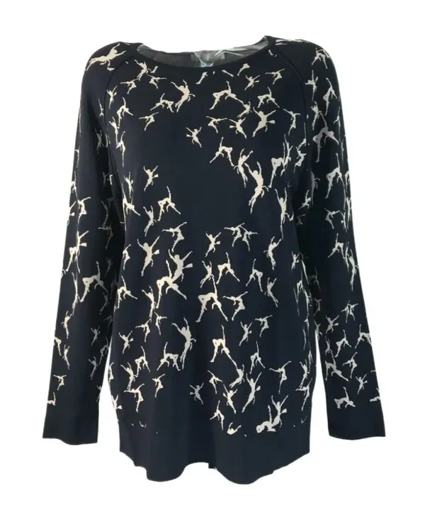 Max Mara Geometric Print Pullover With Rib Trim