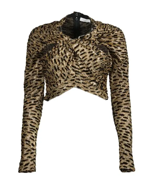 Rabanne Metallic Jacquard Twisted Chain-link Top