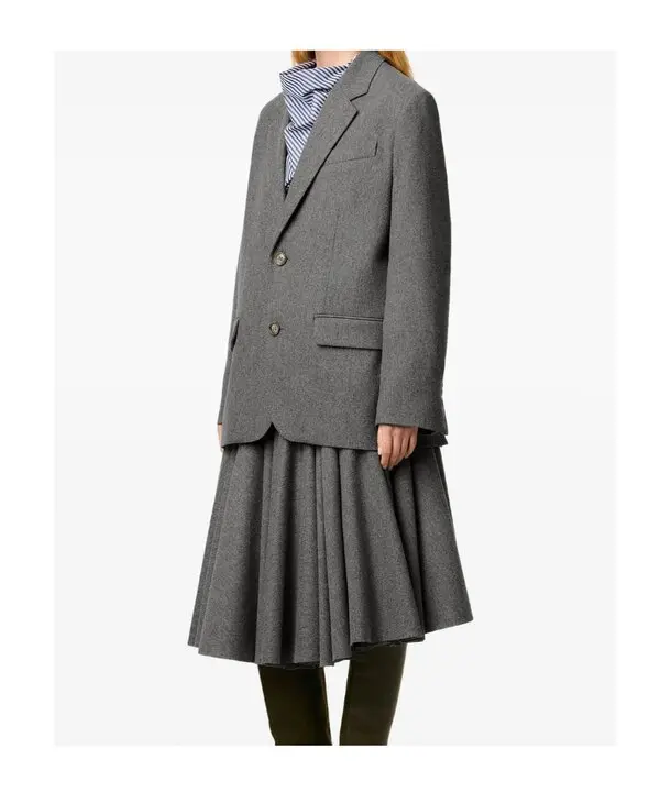 Ami Single Breasted Jacket With Notched Lapel - Grey