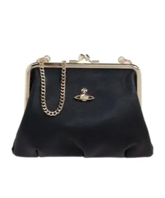 VIVIENNE WESTWOOD Logo Plaque Chained Tote Bag - Black