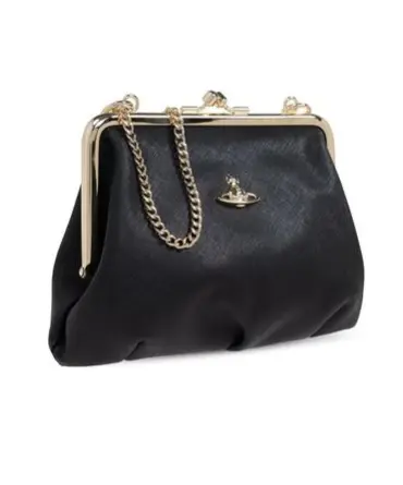 VIVIENNE WESTWOOD Logo Plaque Chained Tote Bag - Black
