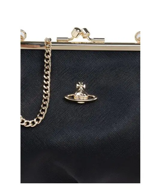 VIVIENNE WESTWOOD Logo Plaque Chained Tote Bag - Black