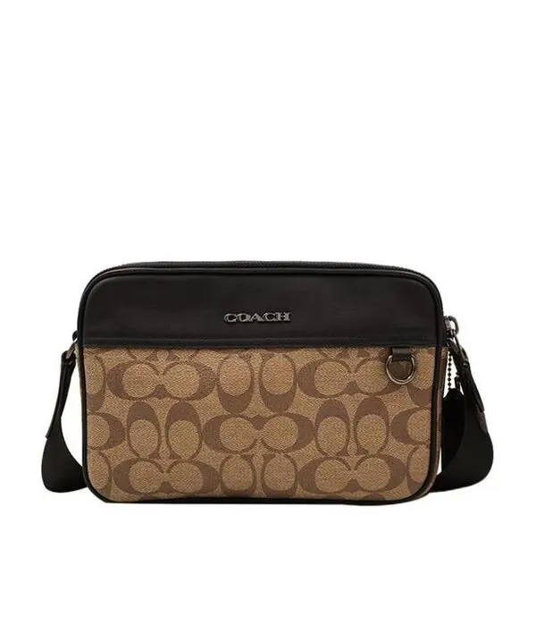 COACH Monogram Shoulder Bag - Black