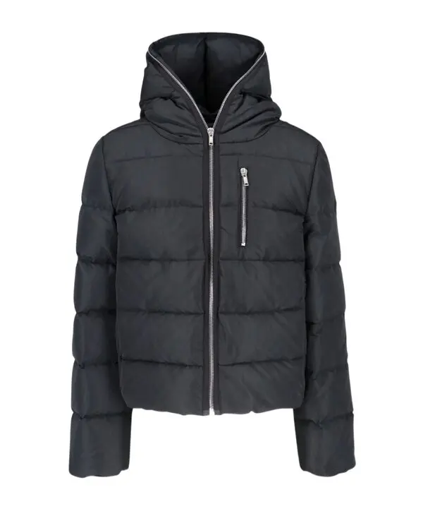 Rick Owens Down Zip-up Hooded Jacket - Black