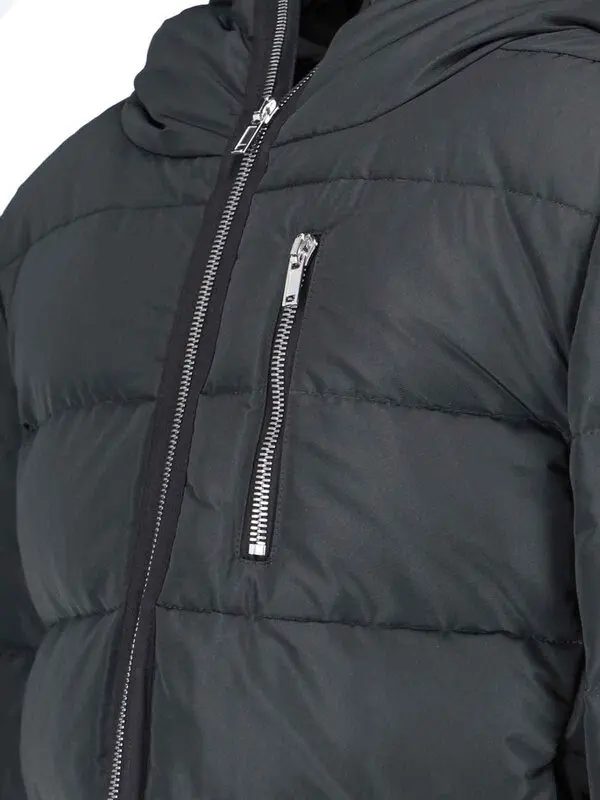 Rick Owens Down Zip-up Hooded Jacket - Black