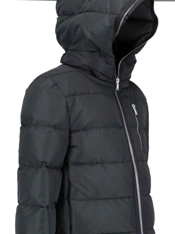 Rick Owens Down Zip-up Hooded Jacket - Black