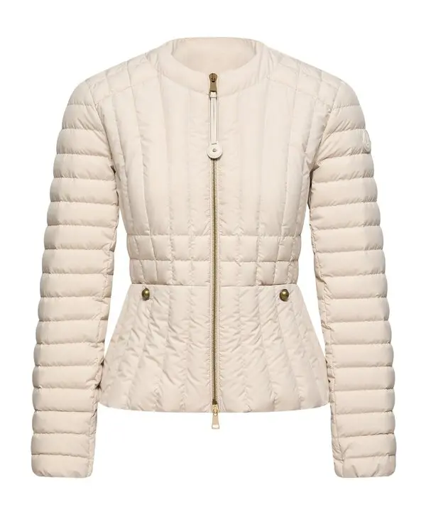 Moncler Menthe Vertical-quilted Short Down Jacket