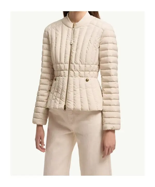 Moncler Menthe Vertical-quilted Short Down Jacket