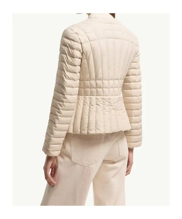 Moncler Menthe Vertical-quilted Short Down Jacket