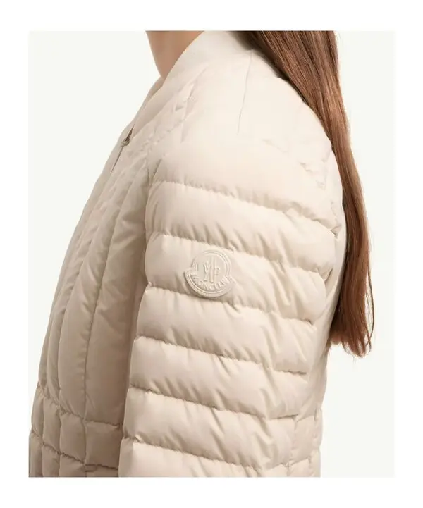 Moncler Menthe Vertical-quilted Short Down Jacket