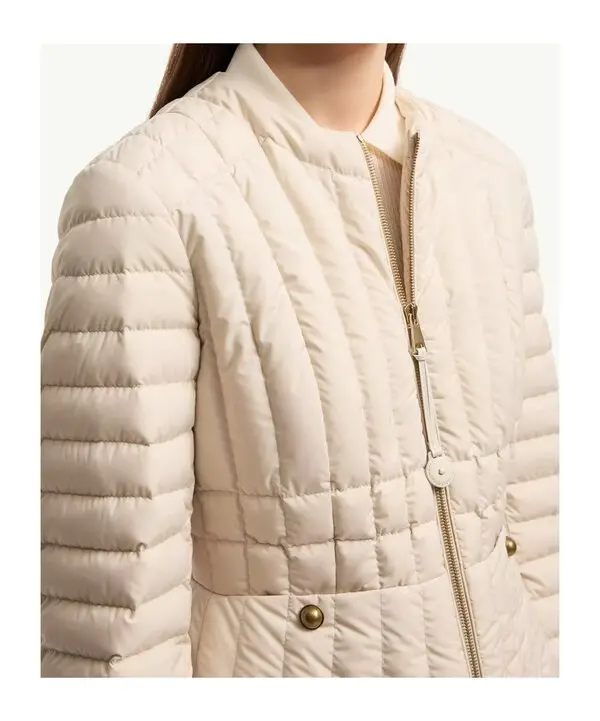 Moncler Menthe Vertical-quilted Short Down Jacket