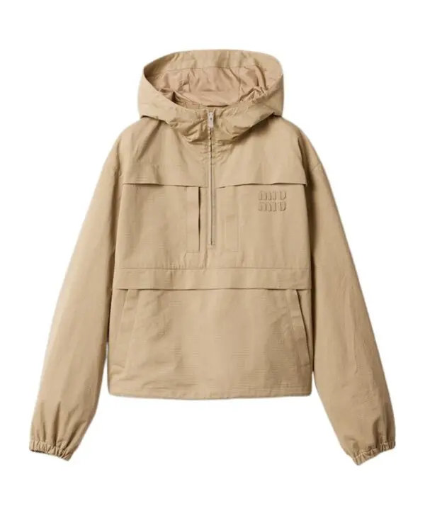 Miu Miu Ripstop Blouson Anorak Jacket With Drawstring Hood - No