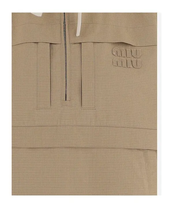 Miu Miu Ripstop Blouson Anorak Jacket With Drawstring Hood