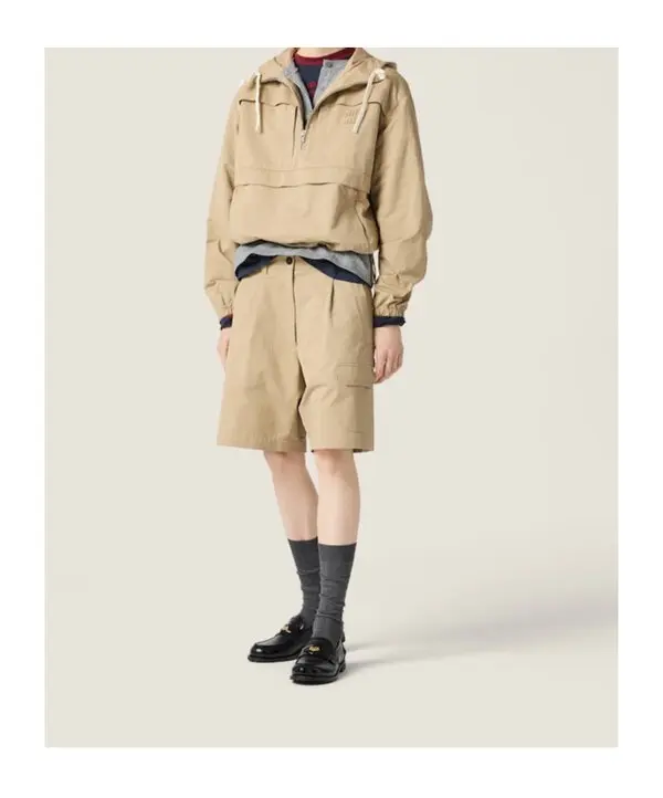 Miu Miu Ripstop Blouson Anorak Jacket With Drawstring Hood