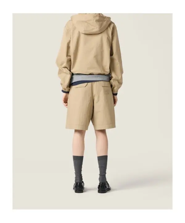 Miu Miu Ripstop Blouson Anorak Jacket With Drawstring Hood