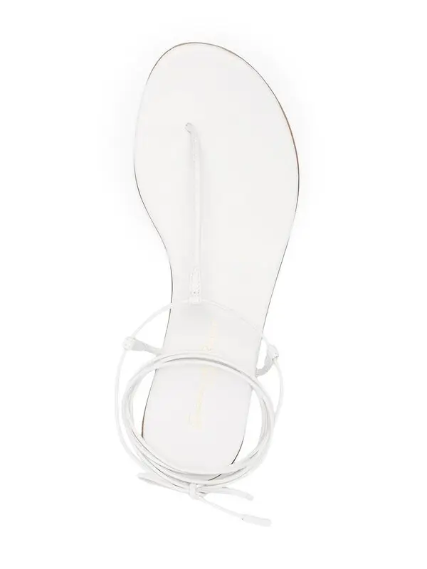 GIANVITO ROSSI Strappy Round Toe Flat Sandals