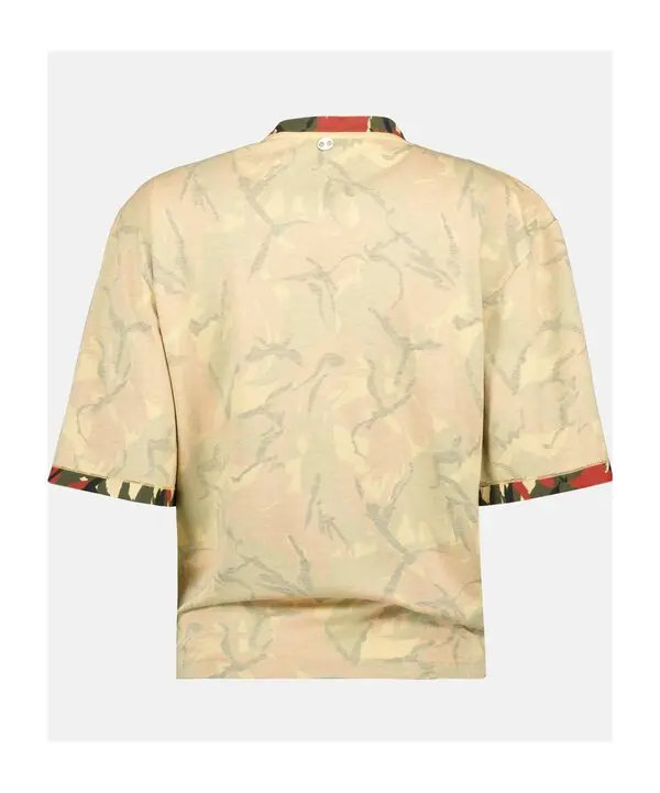 Rabanne Camouflage Printed Cut-out T-shirt - Nude