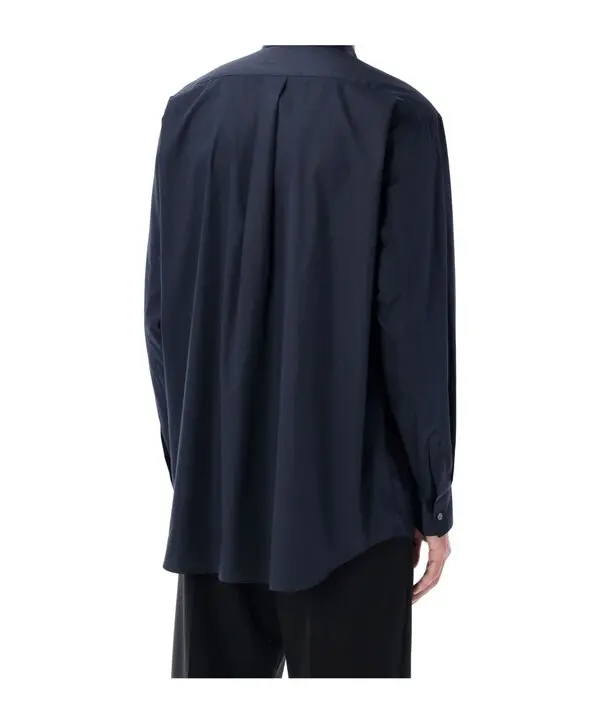 Comme Des Garçons Curved Hem Buttoned Shirt - Navy