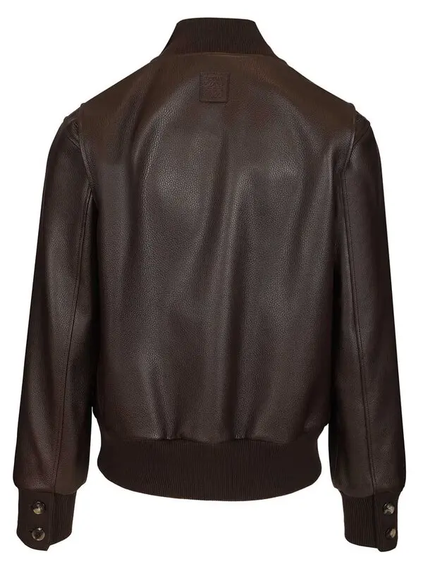 Loewe High-neck Grained Nappa Lambskin Leather Jacket