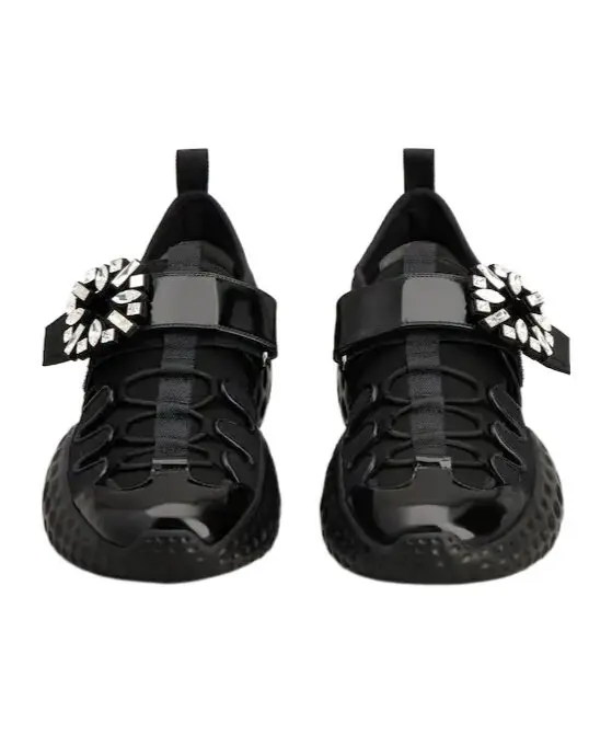 ROGER VIVIER Viv' Run Light Sneakers With Crystal Buckle