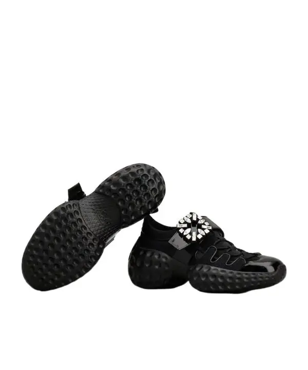 ROGER VIVIER Viv' Run Light Sneakers With Crystal Buckle