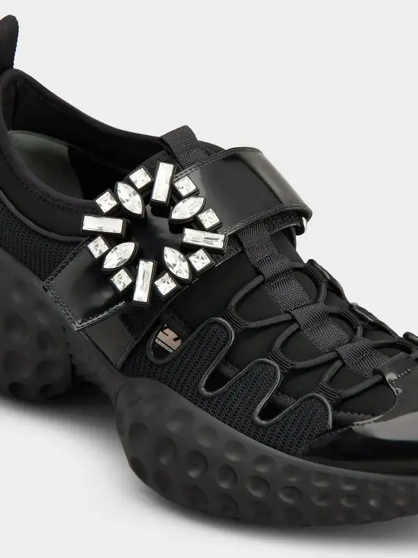 ROGER VIVIER Viv' Run Light Sneakers With Crystal Buckle