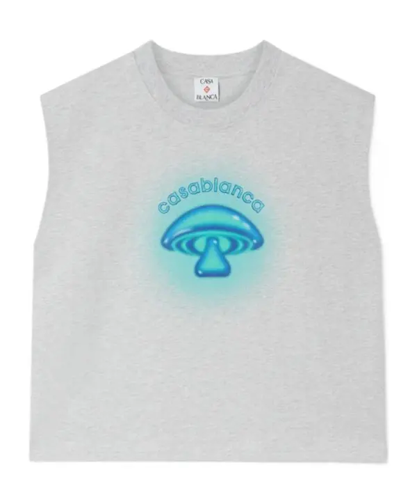 Casablanca Airbrush Mushroom Sleeveless T-shirt - Grey