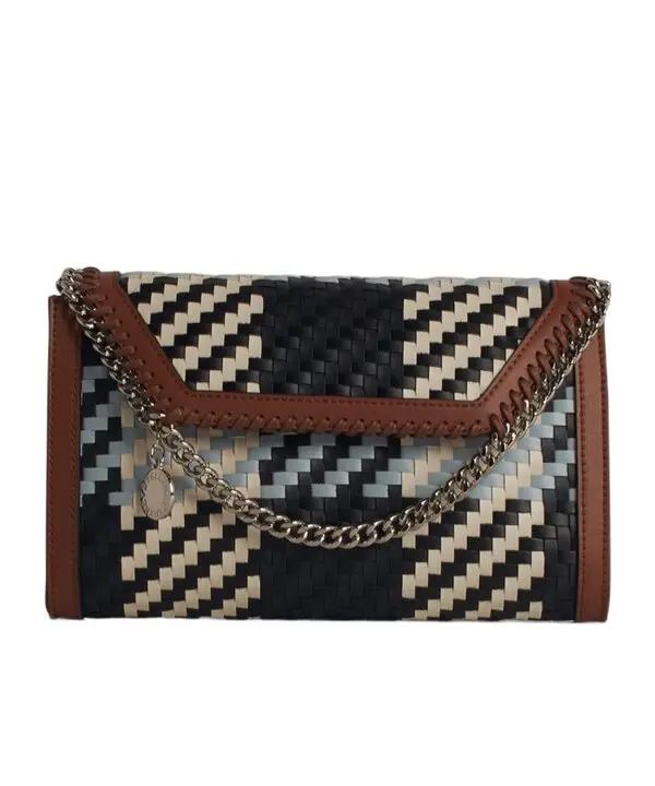 Stella McCartney Mini Checked Foldover Crossbody Bag - Black