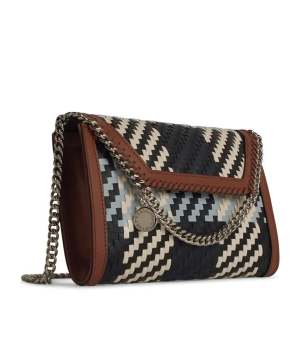 Stella McCartney Mini Checked Foldover Crossbody Bag - Black