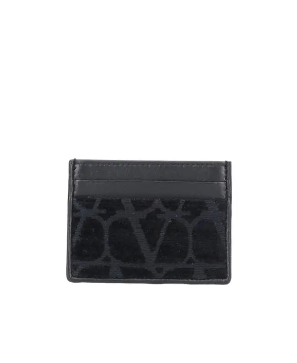 Valentino Garavani Toile Iconographe Card Case - Black
