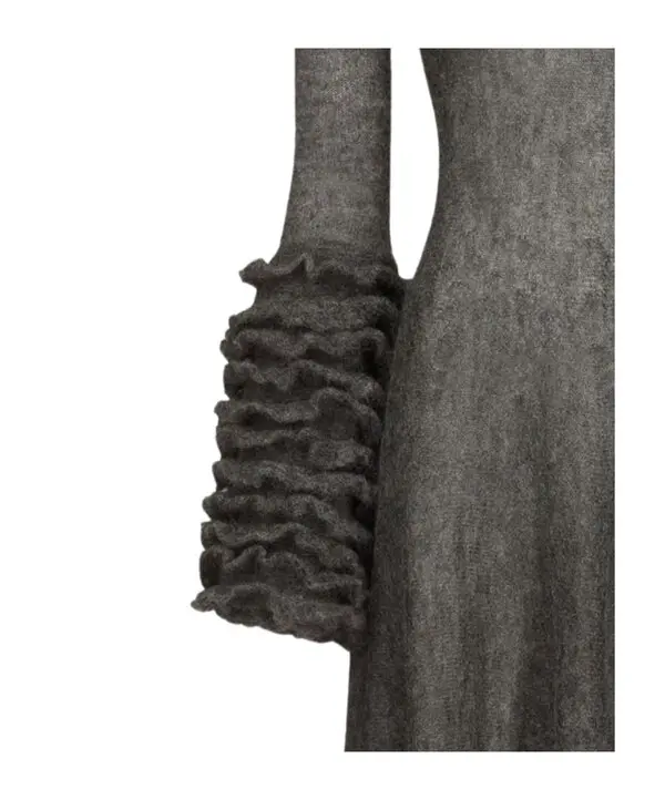 Alaïa Frilled Mohair Knit Midi Dress