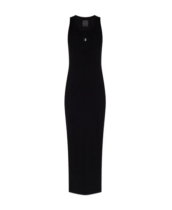 Givenchy Sleeveless Logo Plaque Maxi Dress - Black