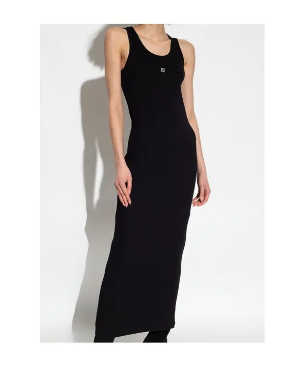 Givenchy Sleeveless Logo Plaque Maxi Dress